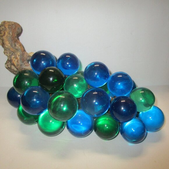Accents | Vintage 196s Mcm Bluegreen Large Lucite Acrylic Grapes ...